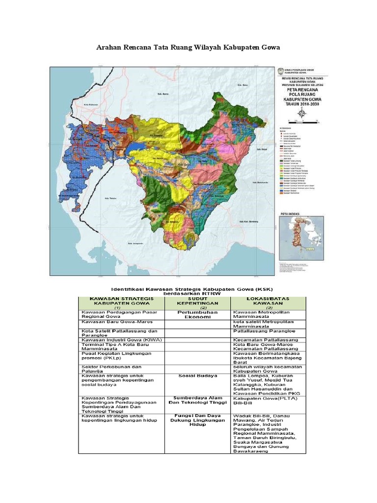 Rencana Tata Ruang Kabupaten Gowa | PDF