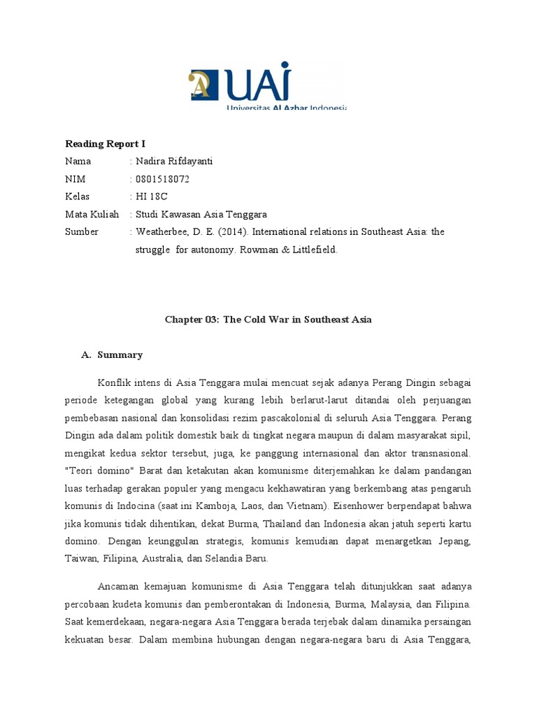 Contoh Reading Report 1 | PDF