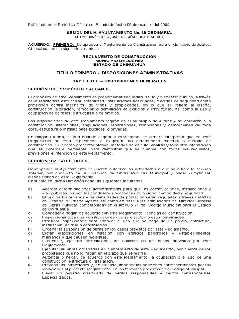 Reglamento de Construccion | PDF