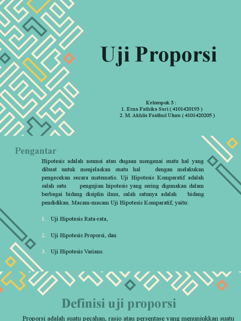 Uji Proporsi - Statistika Lanjut | PDF