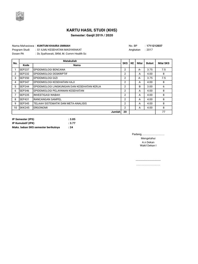 Khs Semester 5 | PDF