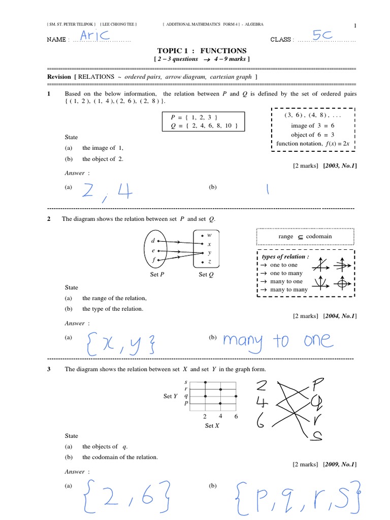 F4 1functions | PDF | Function (Mathematics) | Set (Mathematics)