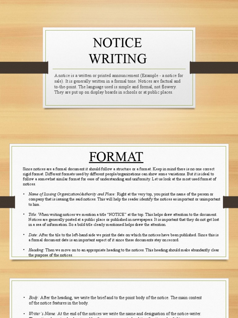 Notice Writing Class 12 | PDF | Communication
