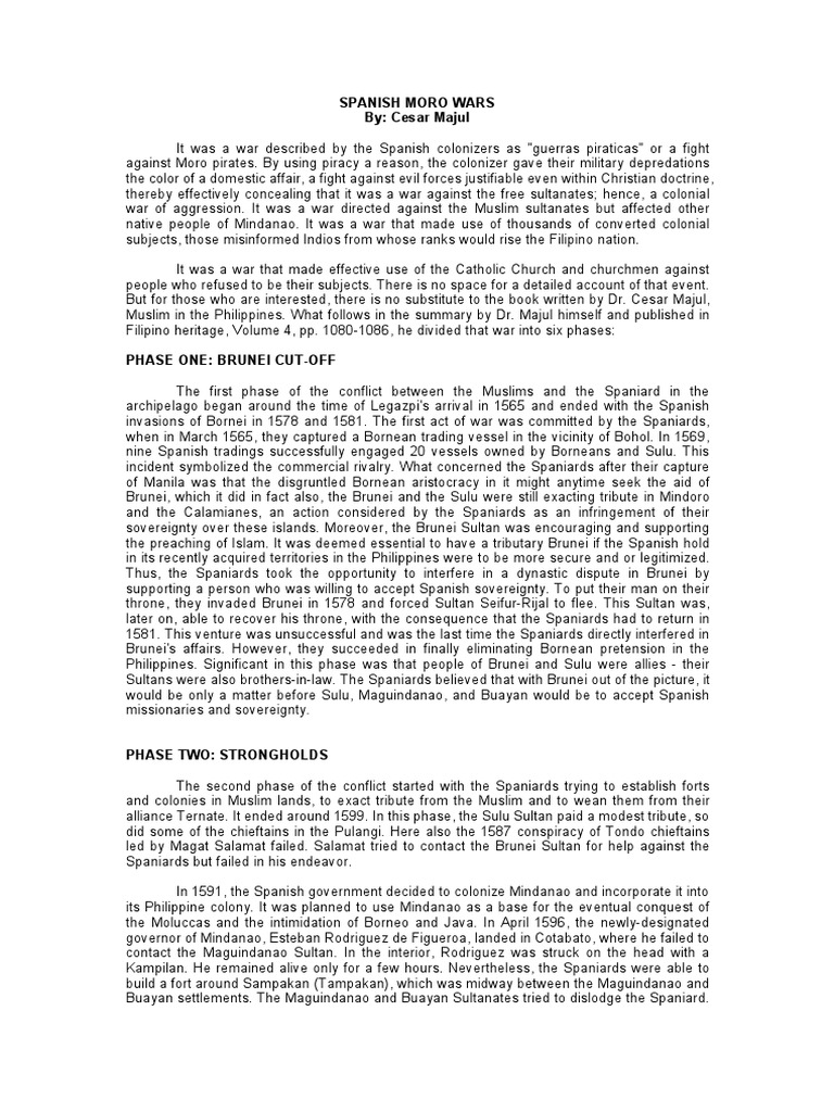 Spanish Moro Wars | PDF | Spanish Empire | Philippines