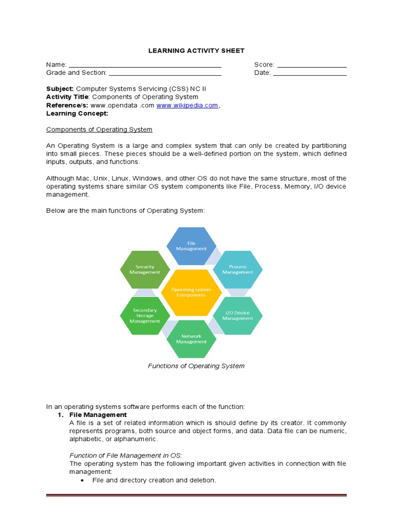 Components of Operating System | PDF | Computer Data Storage ...