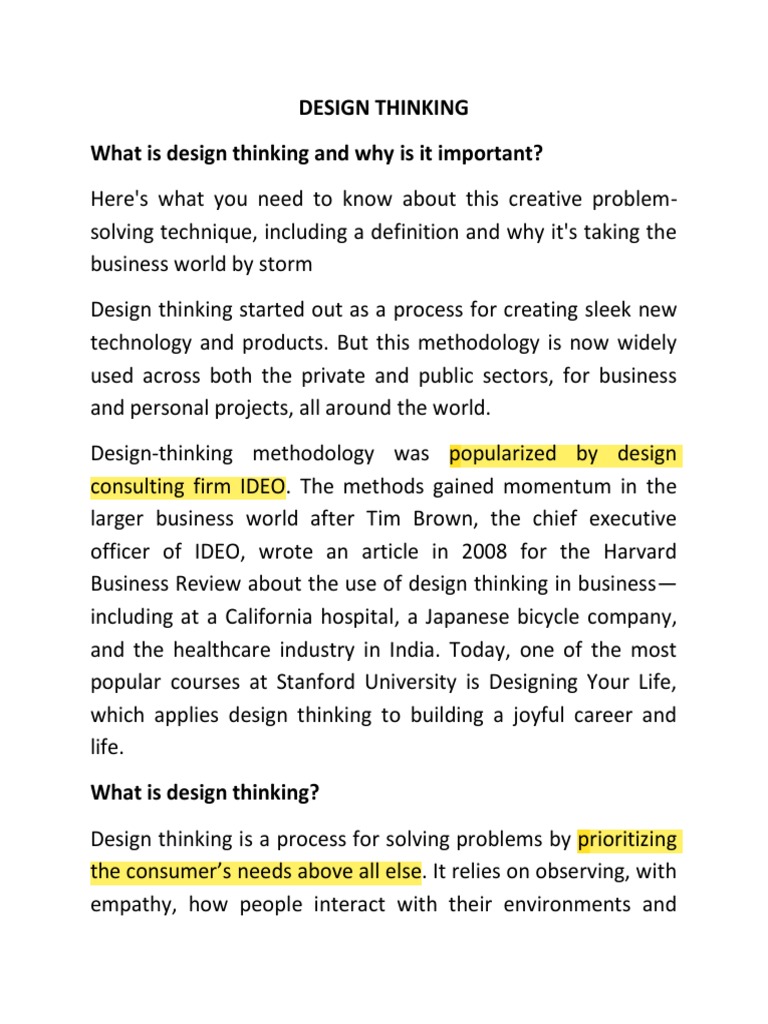 Design Thinking - Introduction | PDF | Design Thinking | Design