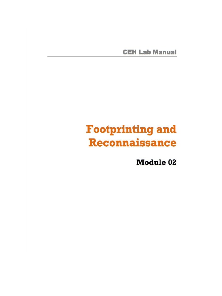CEHv10 Module 02 Footprinting and Reconnaissance | PDF