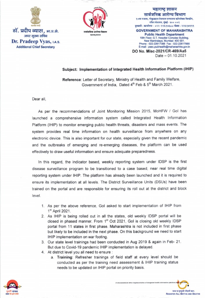 Hon. ACS Letter IHIP | PDF | Medicine | Public Health