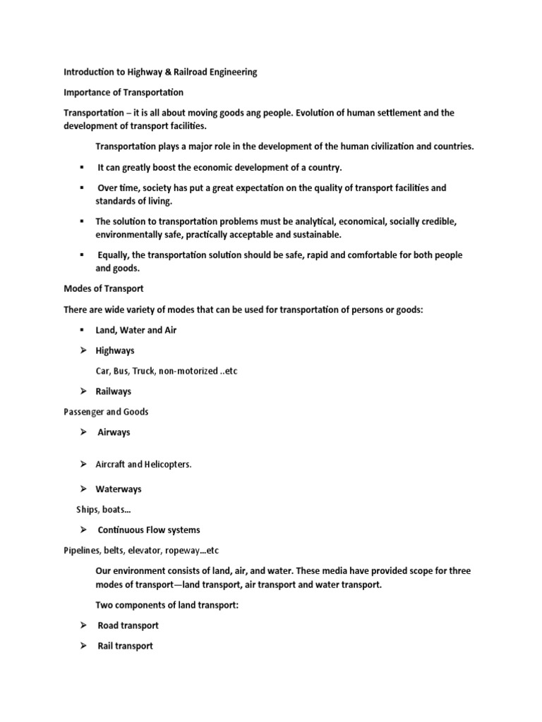Introduction To Highway | PDF | Transport | Surveying