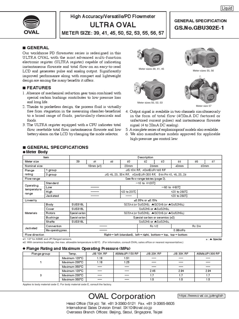 Ultra Oval Type S | PDF | Power Supply | Viscosity