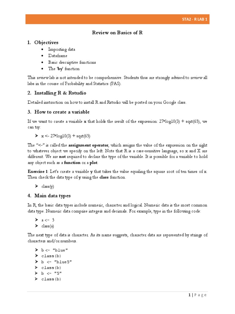 BES - R Lab 1 | PDF | Comma Separated Values | Computer File