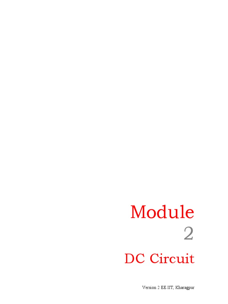 DC Circuit: Version 2 EE IIT, Kharagpur | PDF | Electrical Network | Passivity (Engineering)