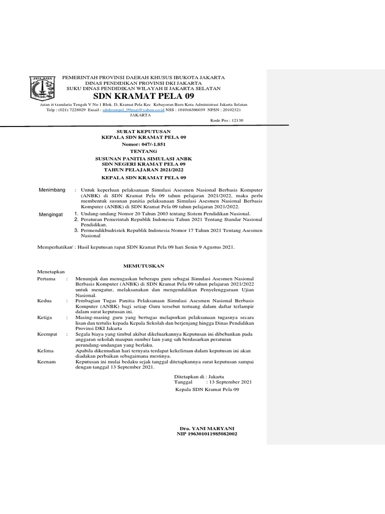 SK Simulasi Anbk Edit | PDF