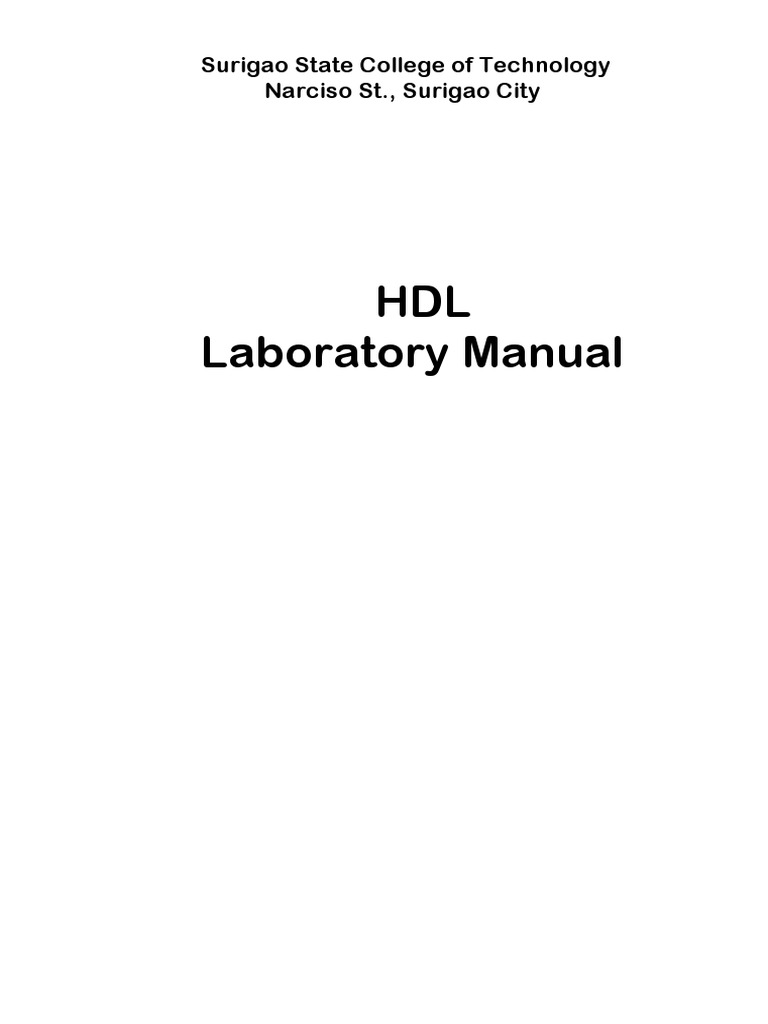 HDL Lab Manual Using VHDL | PDF | Vhdl | Hardware Description Language