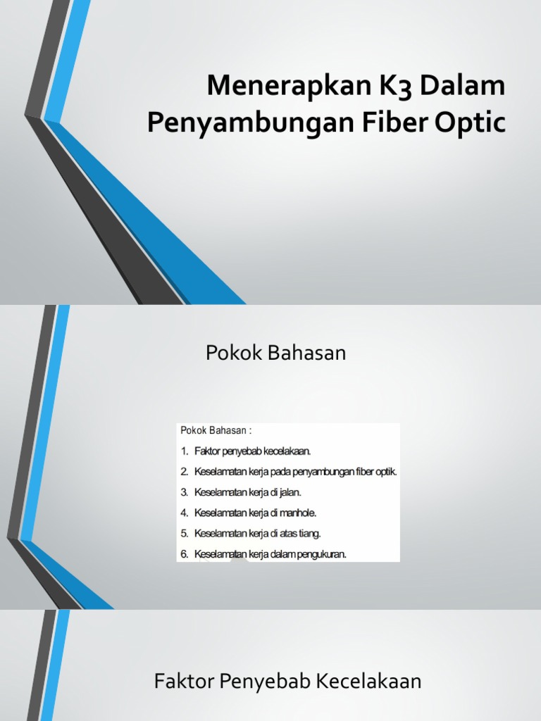 K3 dalam Penyambungan Fiber Optik | PDF | Teknologi & Rekayasa