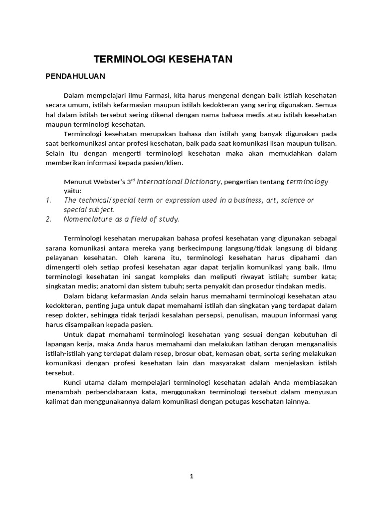 Terminologi Medis | PDF