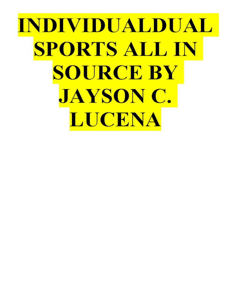 Individualdual Sports All in Source by Jayson Lucena Merged | PDF ...