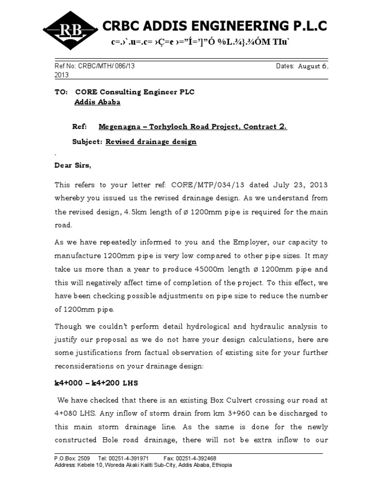 Revised Drainage Design | PDF | Water And The Environment | Environment