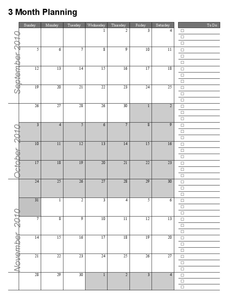 3-Month Calendar Planning Guide | PDF