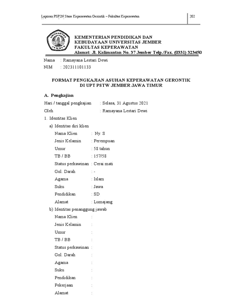 6 Format Askep Gerontik | PDF