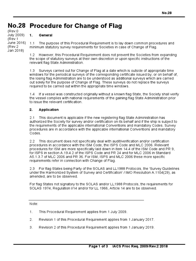 Procedure For Change of Flag No.28 | PDF | Technology & Engineering