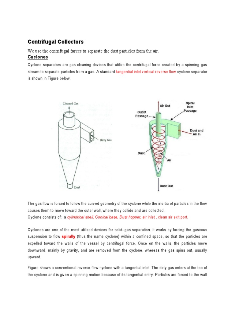 Air Pollution Lecture 3-Centrifugal Collector | PDF | Gases | Classical ...