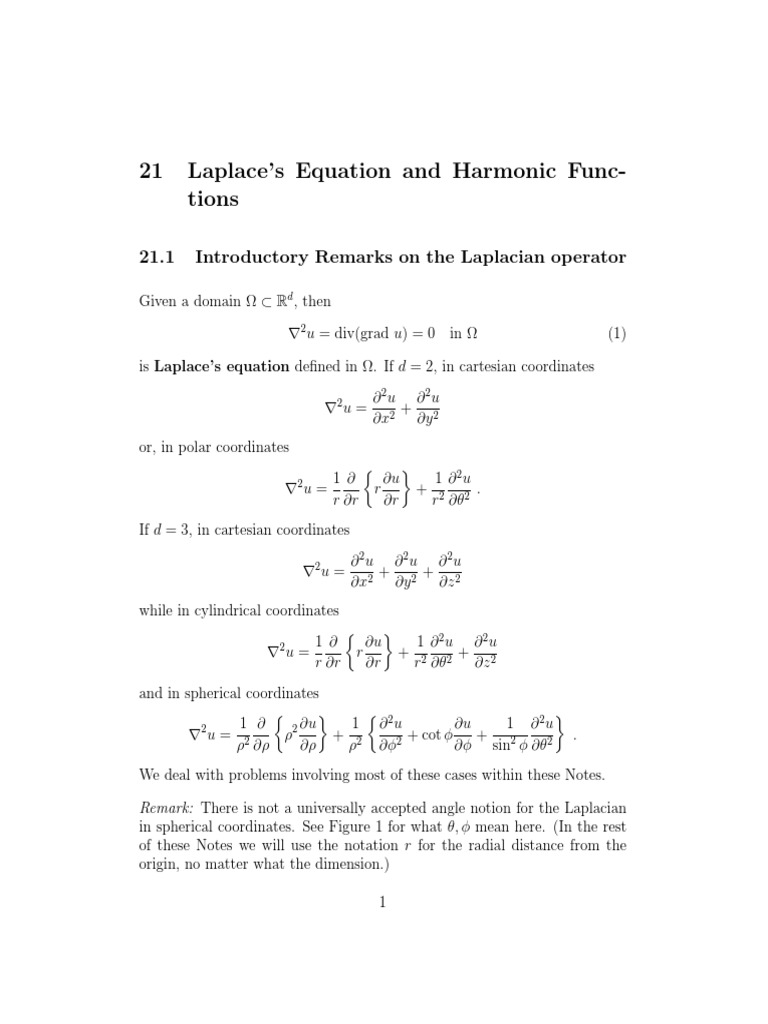 21 Laplace's Equation | PDF | Coordinate System | Mathematical Objects