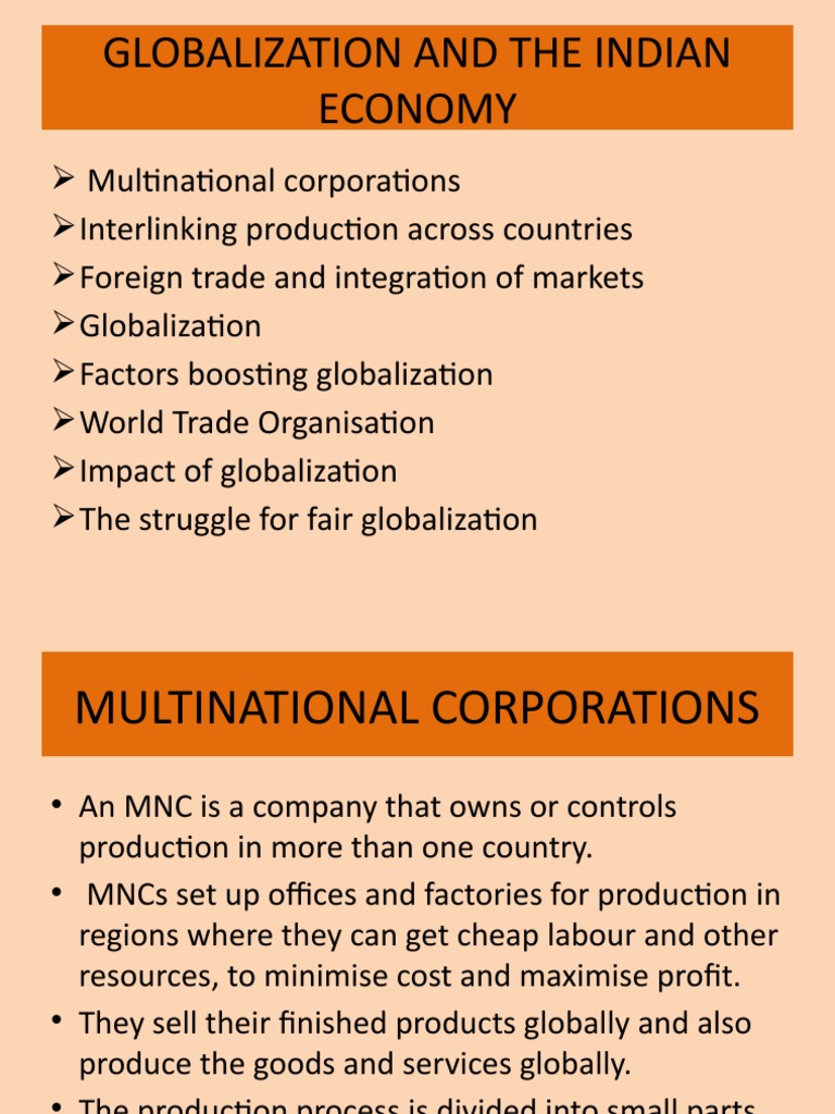 Globalization and The Indian Economy | PDF | International Trade ...