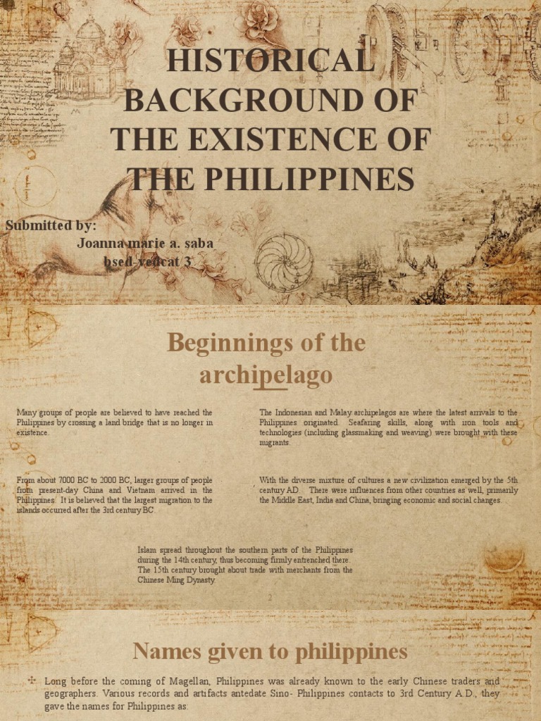 Activity 2 Historical Background of The Existence of The Philippines ...