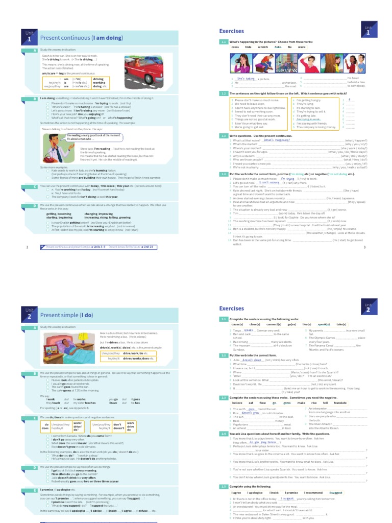 EGIU Present Simple and Continuous | PDF | Verb | Lisa Simpson