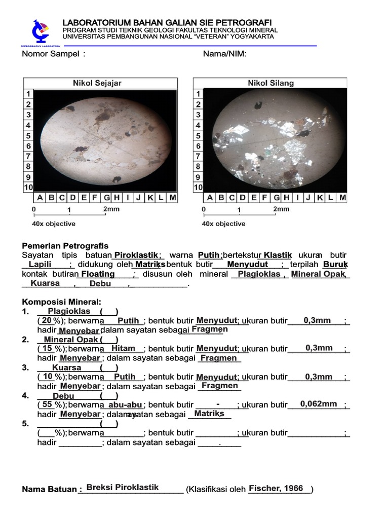 Lembar Resmi Deskripsi Breksi Piroklastik | PDF