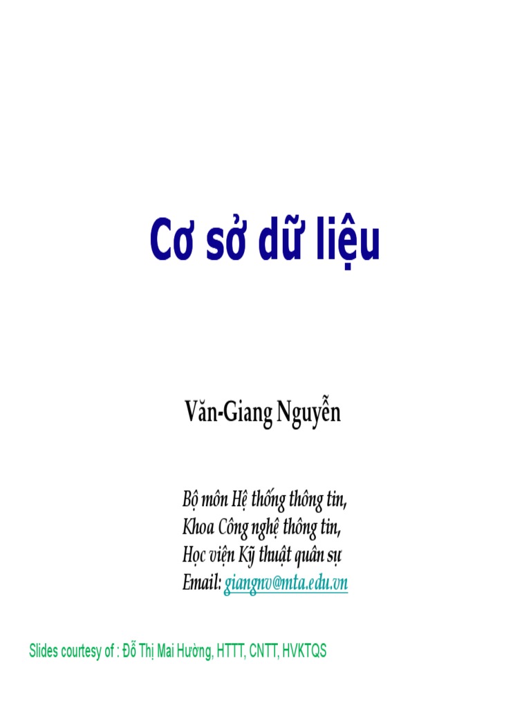 Ch04 - Phu Thuoc Ham Va Cac Dang Chuan Quan He (Part 1) | PDF
