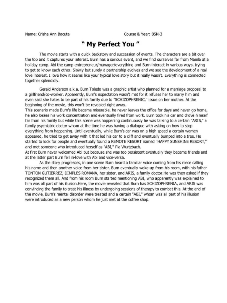 My Perfect You Movie Review | PDF
