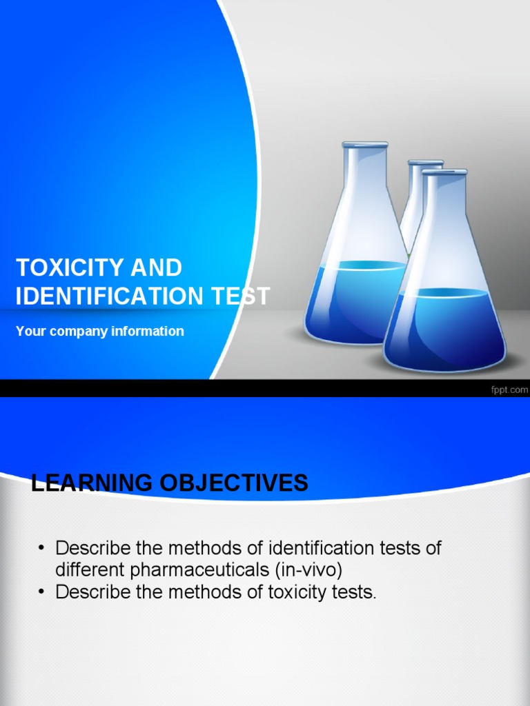 Lec 4-Toxicity and Identification Test | PDF | Chemistry | Dose ...