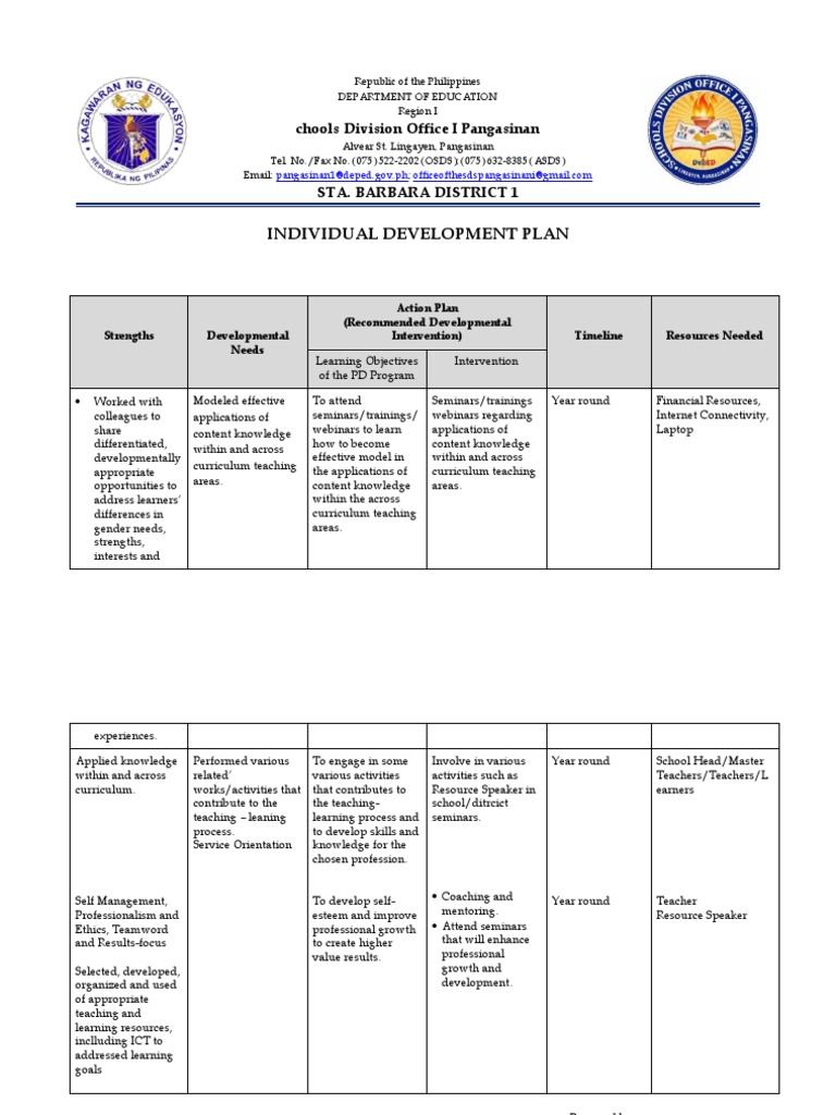 Individual-Development-Plan - Diaz | PDF | Curriculum | Teachers