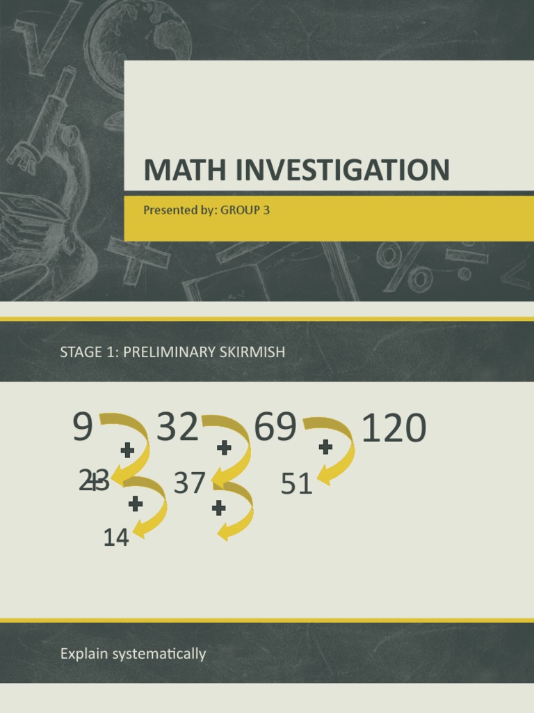 Math Investigation: Presented By: GROUP 3 | PDF | Conjecture | Mathematics