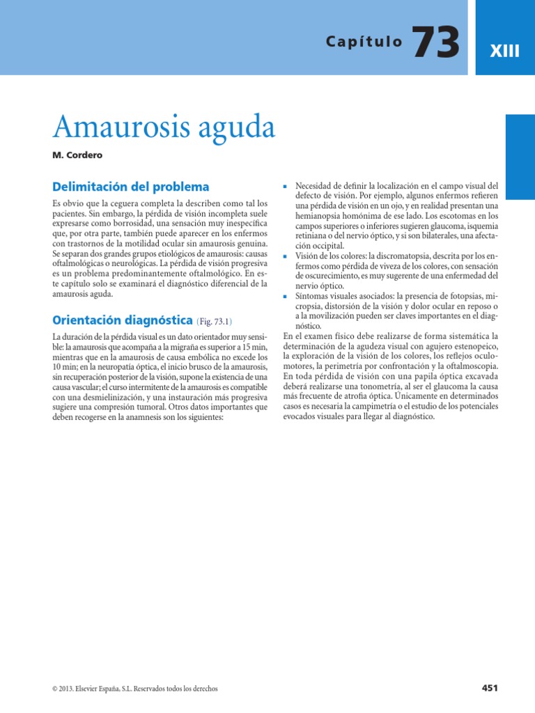 Amaurosis Aguda | PDF | Percepción visual | Ojo humano