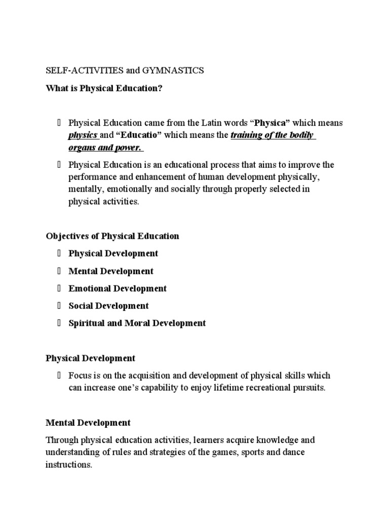 The Complete Guide to Physical Education: Objectives, Development Areas ...