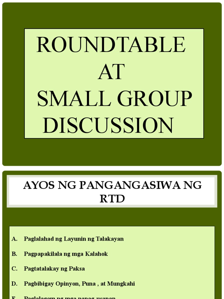 Roundtable AT Small Group Discussion | PDF