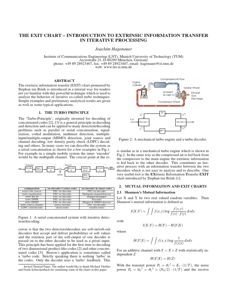 EXIT Charts for Turbo Decoding | PDF | Low Density Parity Check Code ...