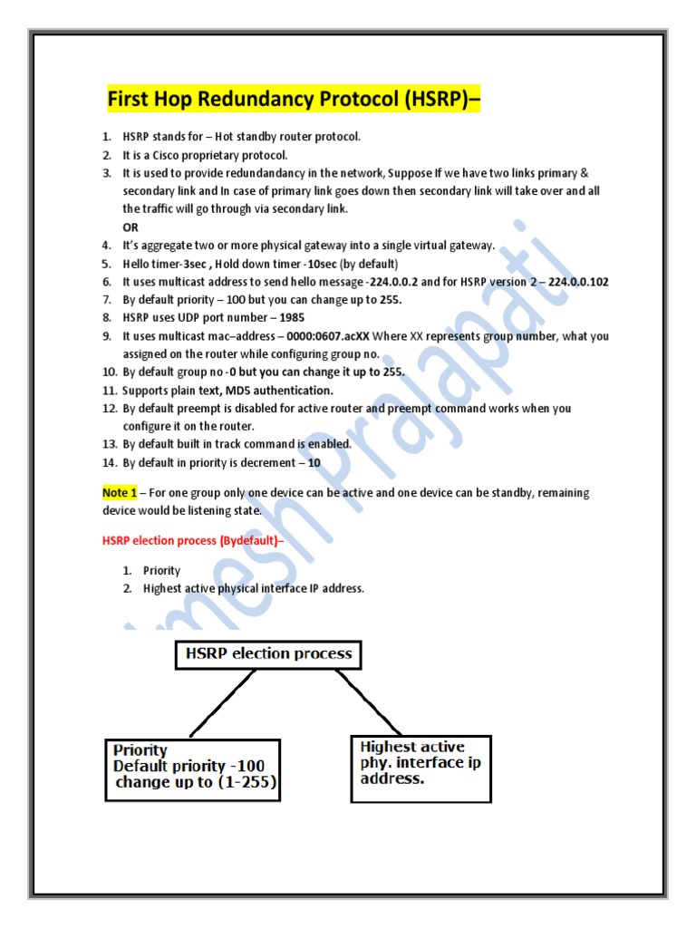 HSRP Protocol | PDF | Network Layer Protocols | Computer Network