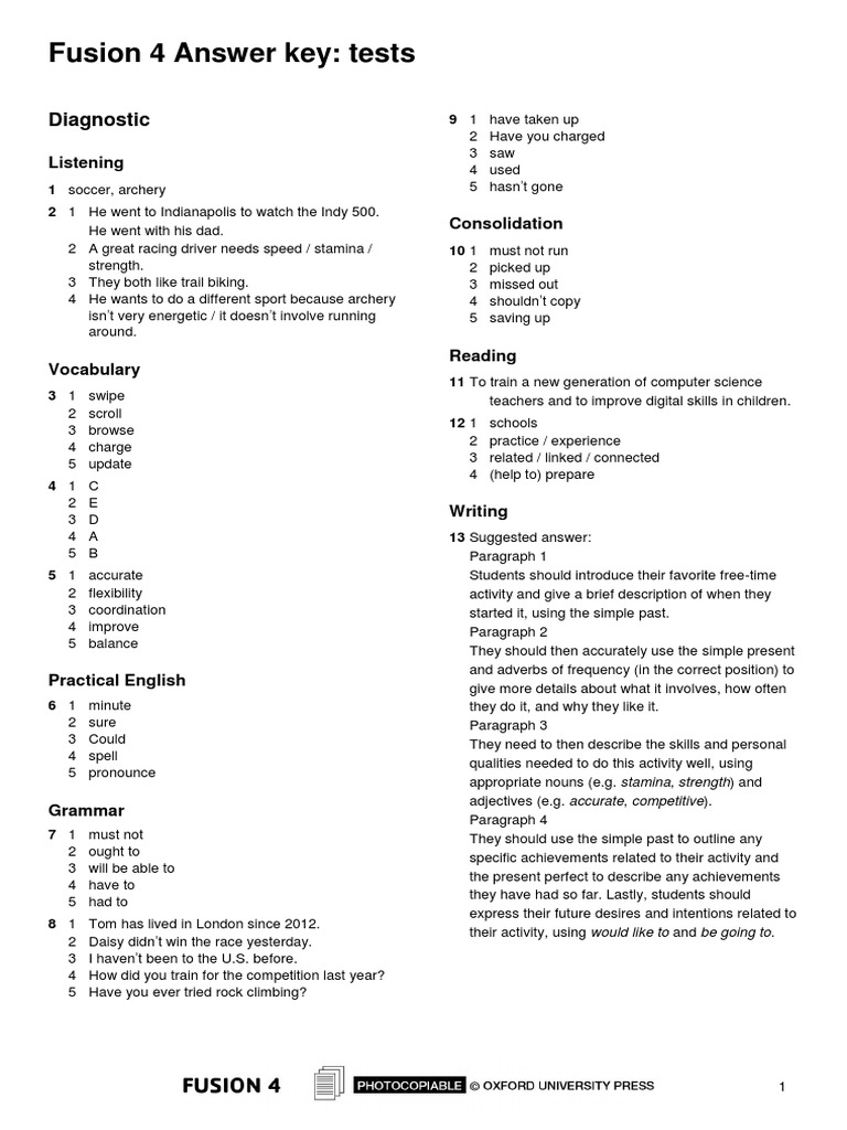 Fusion 4 Answer Key Overview | PDF | Fuels | Online Shopping
