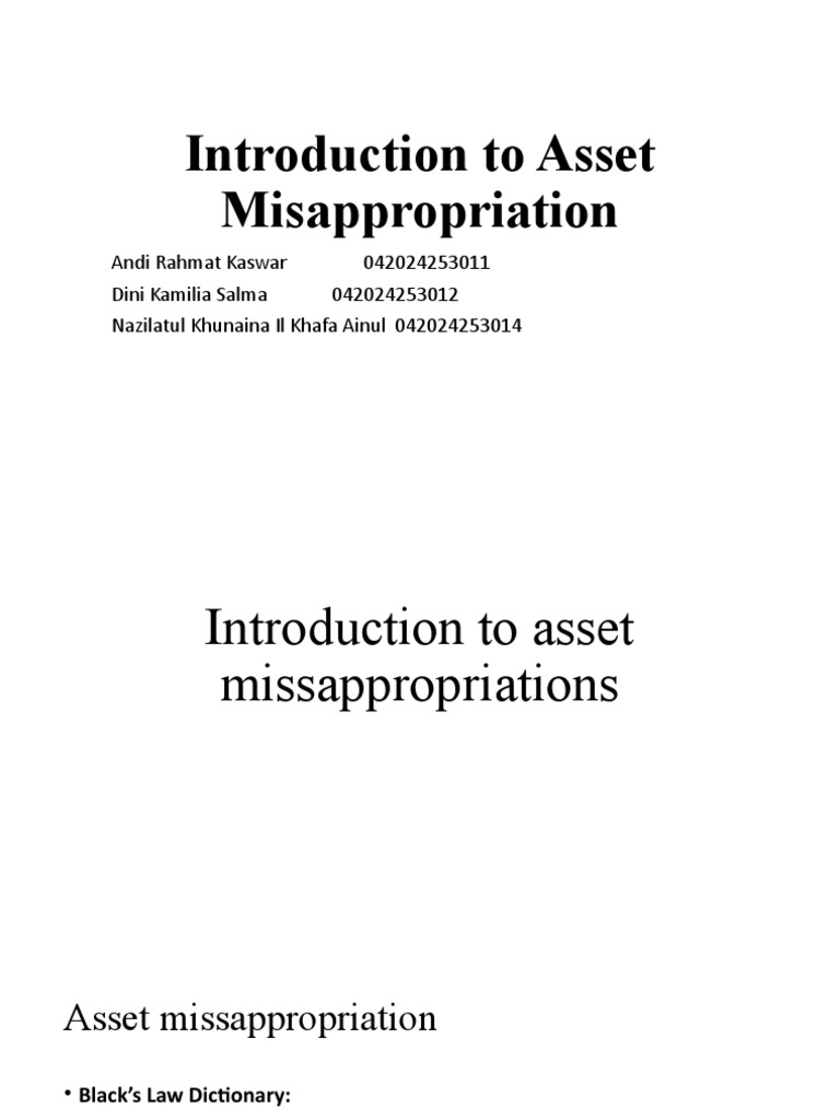 Introduction To Asset Misappropriation | PDF