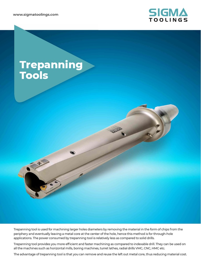 Trepanning Tools for Efficient Machining | PDF | Computers | Technology ...
