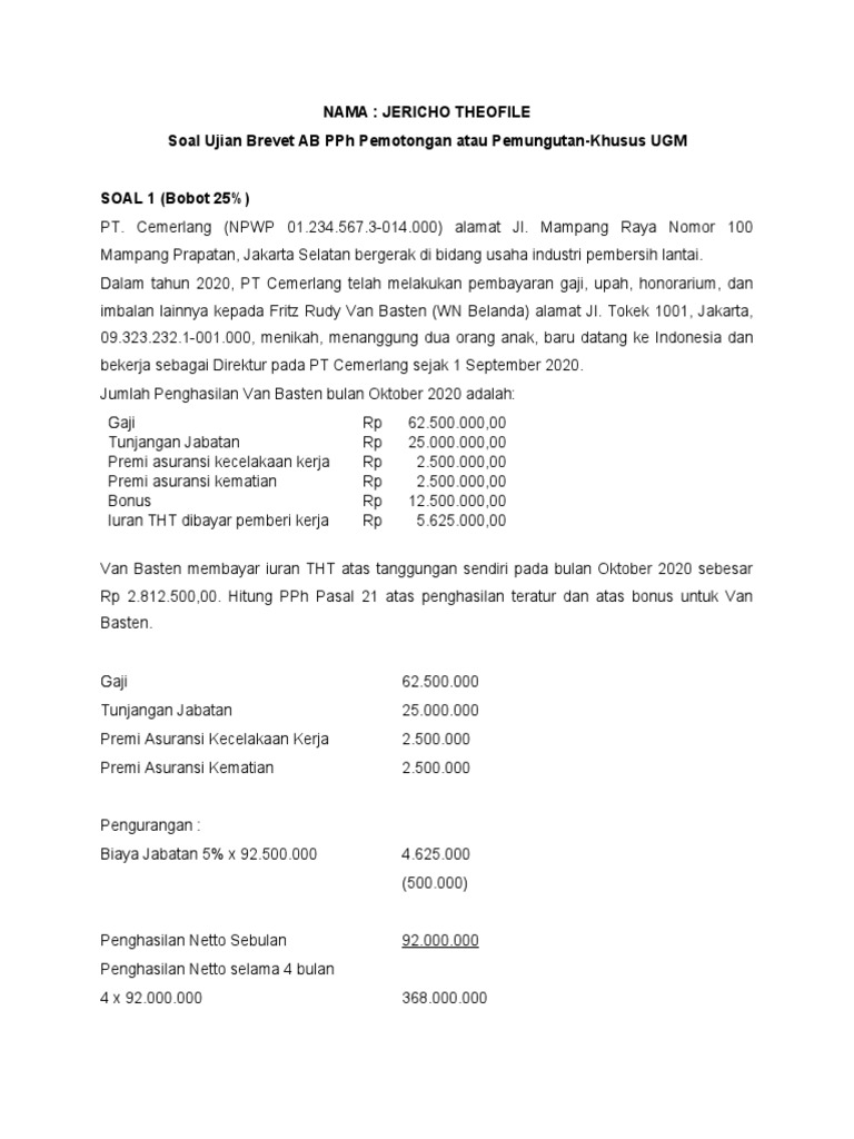 Soal Ujian PPH Pot Put | PDF