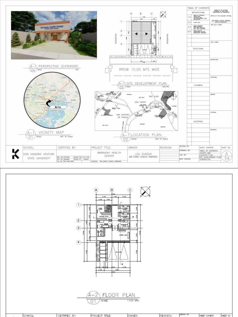 Architectural Drawings - Barangay Health Center - SIG | PDF