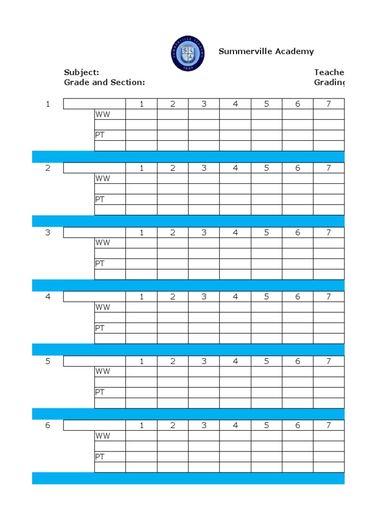 GRADING SHEET TEMPLATE Mapeh TLE EPP | PDF