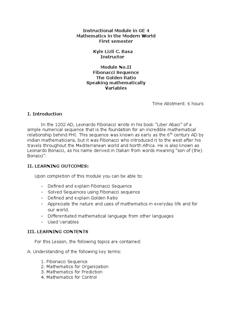 MATH GE4 Module 2 | PDF | Mathematics | Science