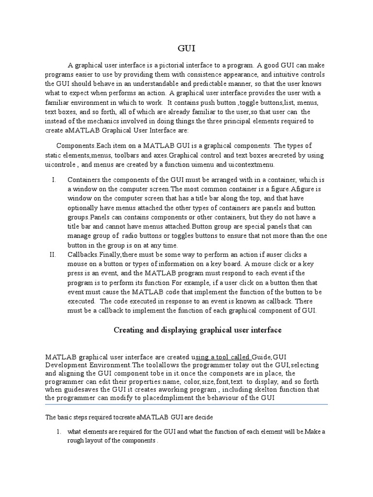 Creating and Displaying Graphical User Interface | Download Free PDF | Graphical User Interfaces ...