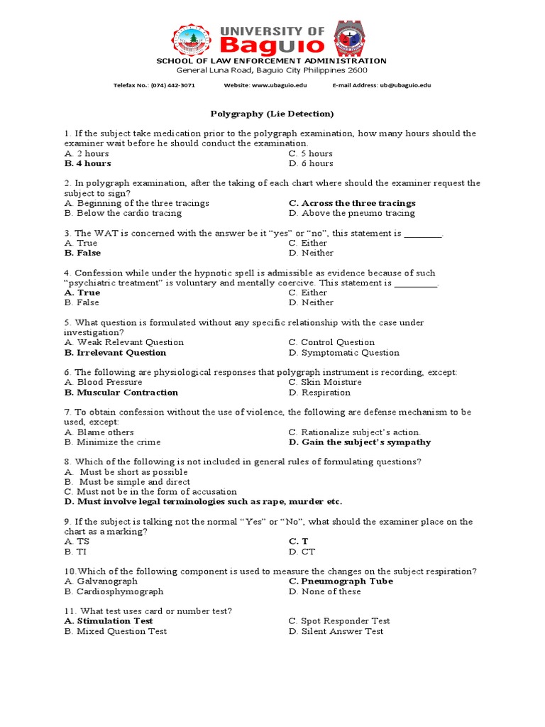 If The Subject Take Medication KA | PDF | Polygraph